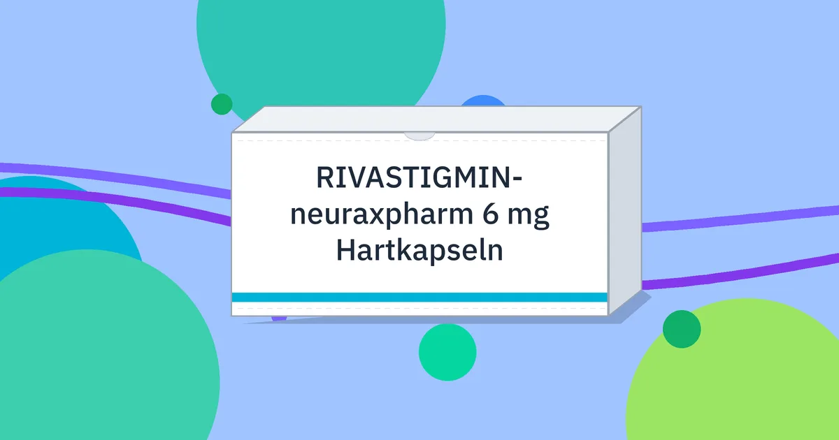 Symbolbild: Packung mit der Aufschrift RIVASTIGMIN-neuraxpharm 6 mg Hartkapseln (PZN 09750949) – Verfügbarkeit und Bezug in Apotheken in Frankfurt am Main