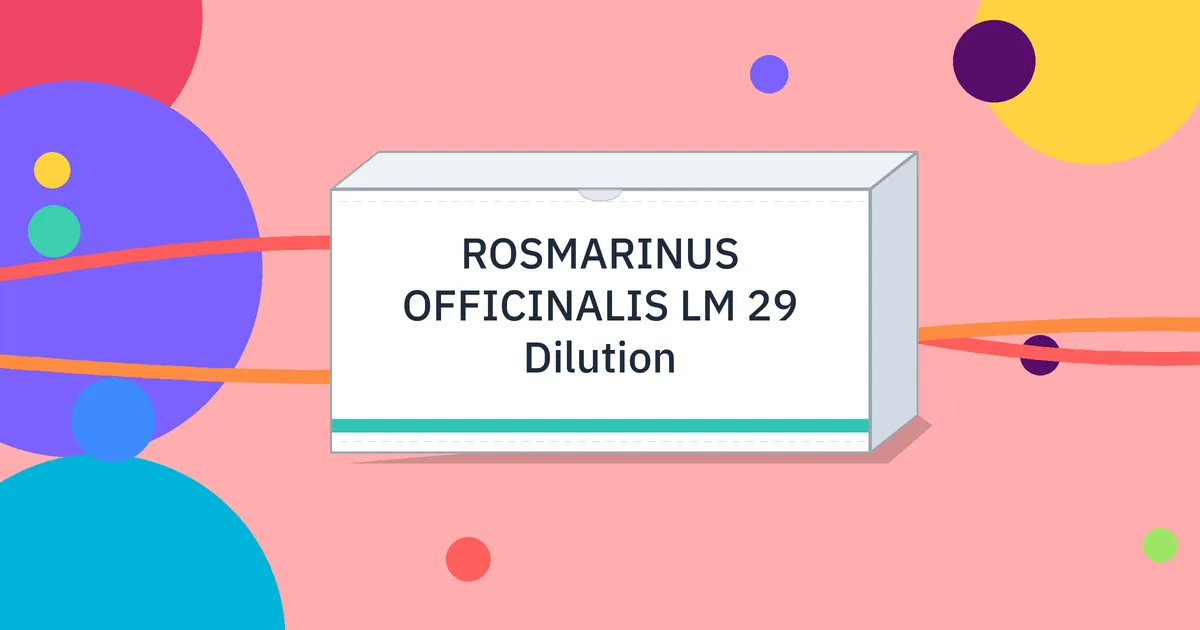 Symbolbild: Packung mit der Aufschrift ROSMARINUS OFFICINALIS LM 29 Dilution (PZN 13681102) – Verfügbarkeit und Bezug in Apotheken in Frankfurt am Main