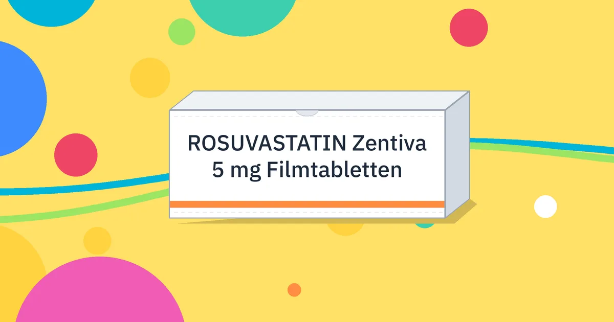 Symbolbild: Packung mit der Aufschrift ROSUVASTATIN Zentiva 5 mg Filmtabletten (PZN 18755590) – Verfügbarkeit und Bezug in Apotheken in Frankfurt am Main