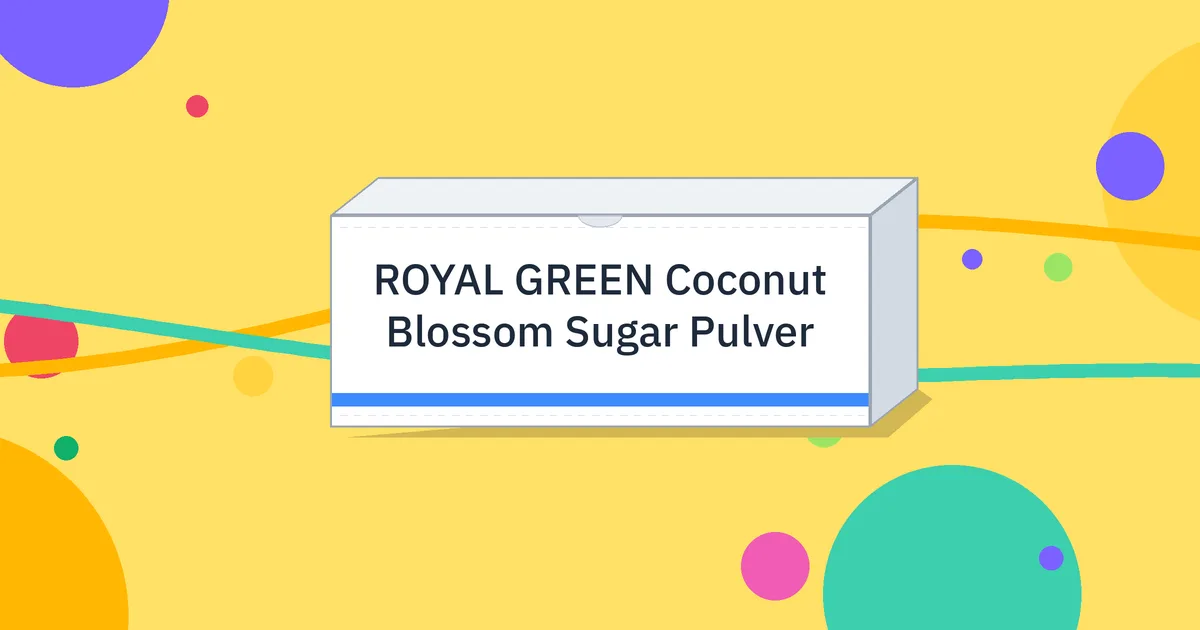 Symbolbild: Packung mit der Aufschrift ROYAL GREEN Coconut Blossom Sugar Pulver (PZN 16504352) – Verfügbarkeit und Bezug in Apotheken in Frankfurt am Main