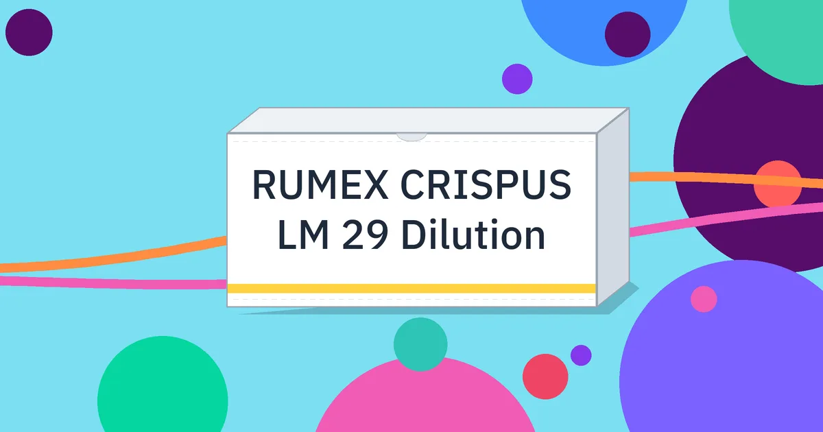 Symbolbild: Packung mit der Aufschrift RUMEX CRISPUS LM 29 Dilution (PZN 13172984) – Verfügbarkeit und Bezug in Apotheken in Frankfurt am Main