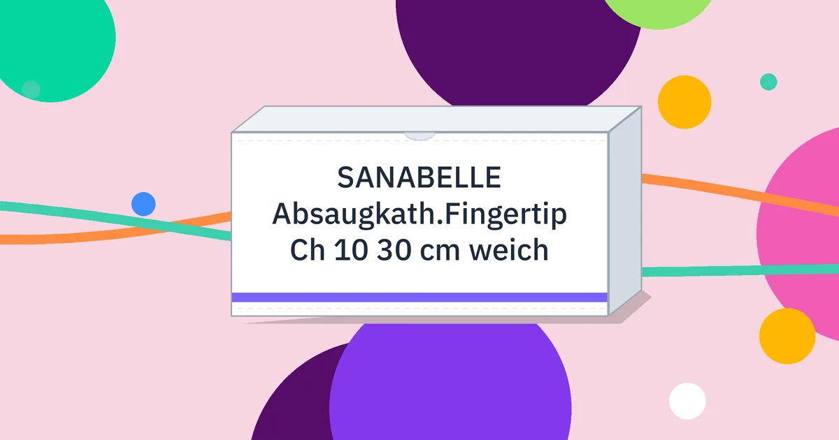 Symbolbild: Packung mit der Aufschrift SANABELLE Absaugkath.Fingertip Ch 10 30 cm weich (PZN 05522921) – Verfügbarkeit und Bezug in Apotheken in Frankfurt am Main