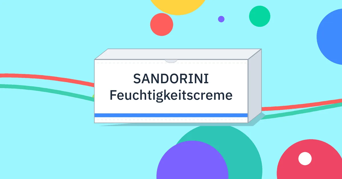 Symbolbild: Packung mit der Aufschrift SANDORINI Feuchtigkeitscreme (PZN 06947930) – Verfügbarkeit und Bezug in Apotheken in Frankfurt am Main