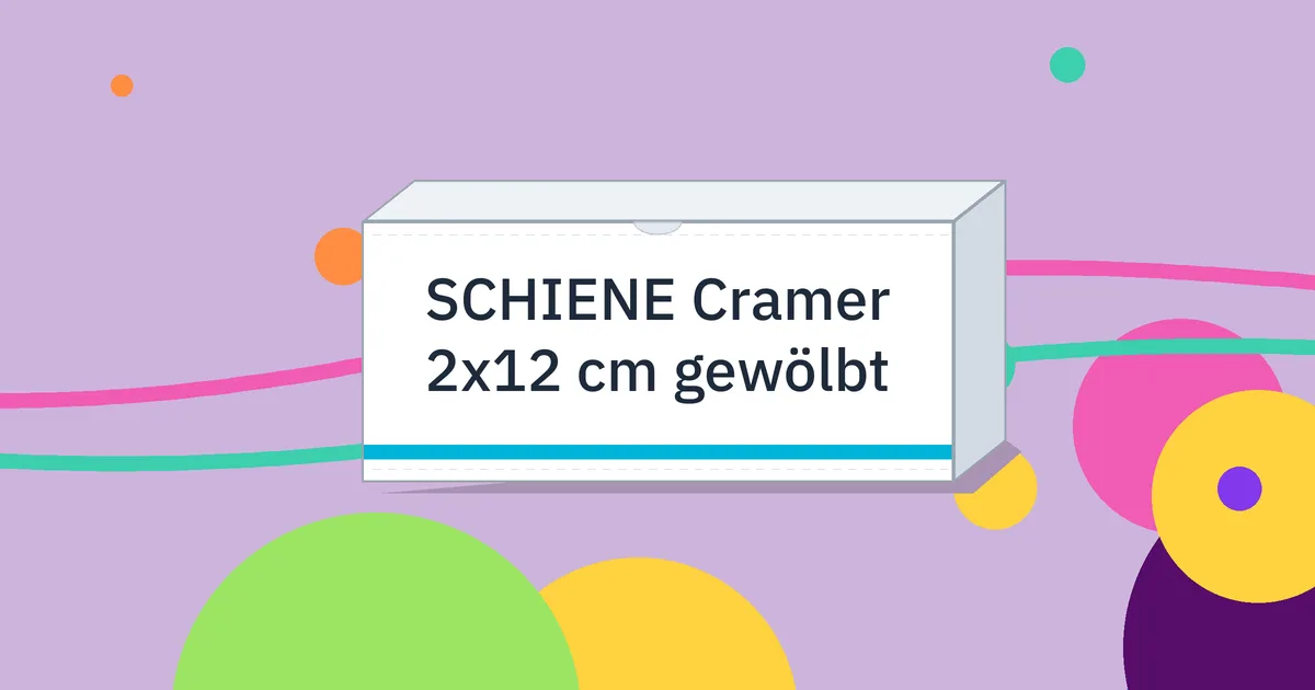 Symbolbild: Packung mit der Aufschrift SCHIENE Cramer 2x12 cm gewölbt (PZN 01736080) – Verfügbarkeit und Bezug in Apotheken in Frankfurt am Main