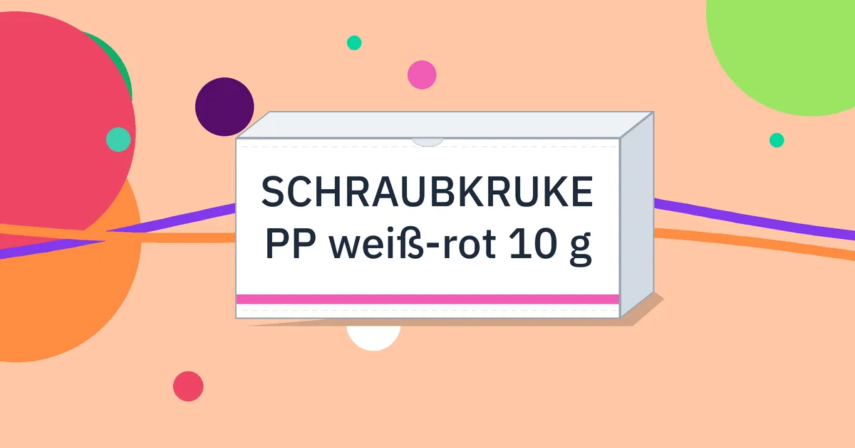 Symbolbild: Packung mit der Aufschrift SCHRAUBKRUKE PP weiß-rot 10 g (PZN 18014675) – Verfügbarkeit und Bezug in Apotheken in Frankfurt am Main
