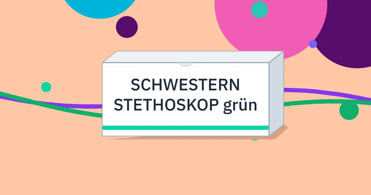 Symbolbild: Packung mit der Aufschrift SCHWESTERN STETHOSKOP grün (PZN 00921869) – Verfügbarkeit und Bezug in Apotheken in Frankfurt am Main
