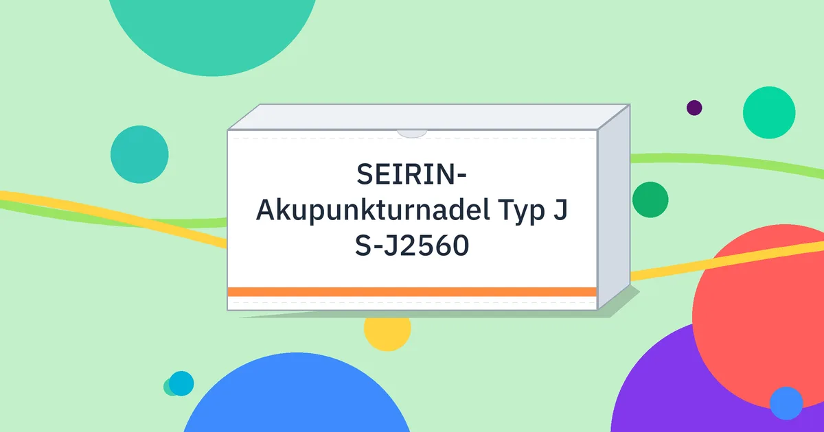 Symbolbild: Packung mit der Aufschrift SEIRIN-Akupunkturnadel Typ J S-J2560 (PZN 08455651) – Verfügbarkeit und Bezug in Apotheken in Frankfurt am Main