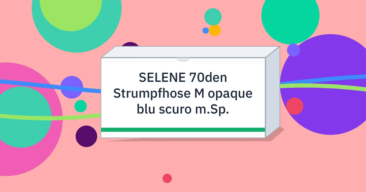 Symbolbild: Packung mit der Aufschrift SELENE 70den Strumpfhose M opaque blu scuro m.Sp. (PZN 16173665) – Verfügbarkeit und Bezug in Apotheken in Frankfurt am Main