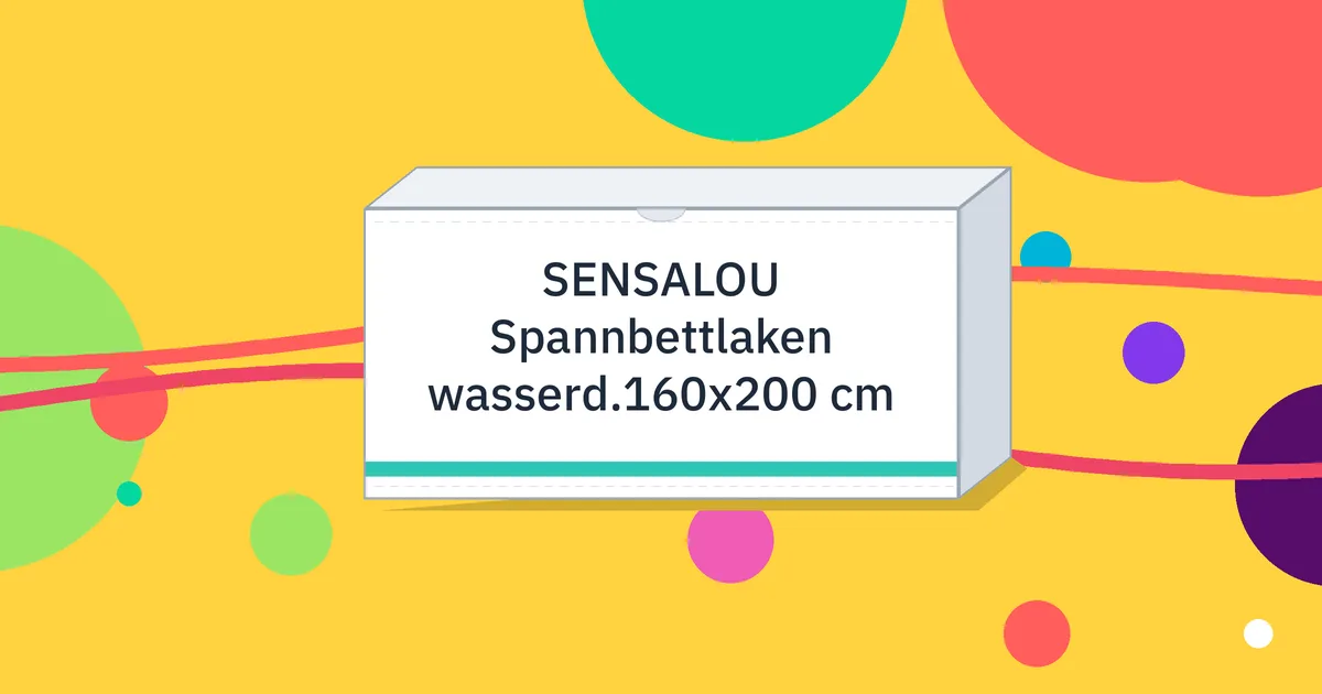 Symbolbild: Packung mit der Aufschrift SENSALOU Spannbettlaken wasserd.160x200 cm (PZN 19227522) – Verfügbarkeit und Bezug in Apotheken in Frankfurt am Main