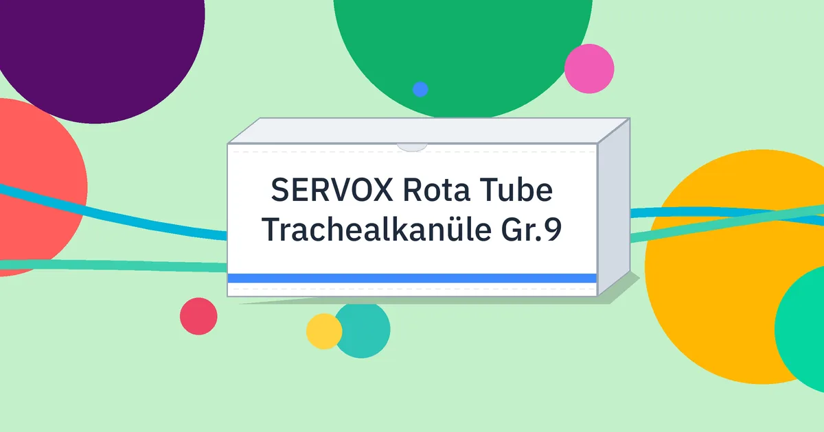 Symbolbild: Packung mit der Aufschrift SERVOX Rota Tube Trachealkanüle Gr.9 (PZN 09332979) – Verfügbarkeit und Bezug in Apotheken in Frankfurt am Main