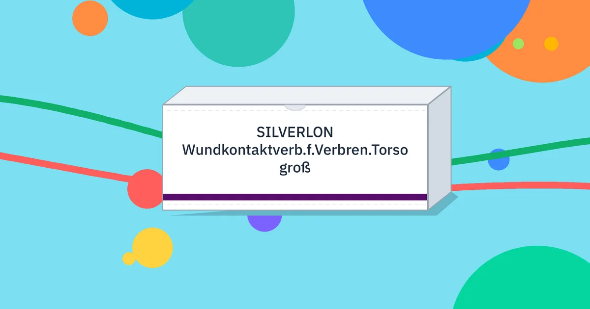 Symbolbild: Packung mit der Aufschrift SILVERLON Wundkontaktverb.f.Verbren.Torso groß (PZN 13651259) – Verfügbarkeit und Bezug in Apotheken in Frankfurt am Main