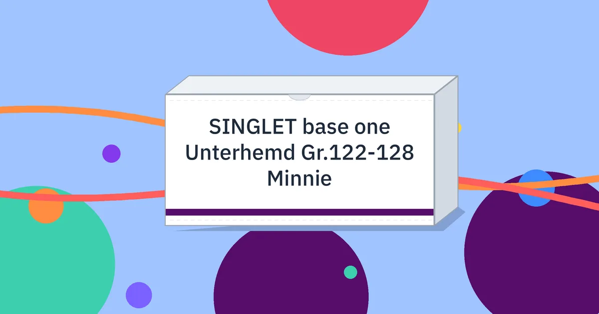 Symbolbild: Packung mit der Aufschrift SINGLET base one Unterhemd Gr.122-128 Minnie (PZN 13352864) – Verfügbarkeit und Bezug in Apotheken in Frankfurt am Main