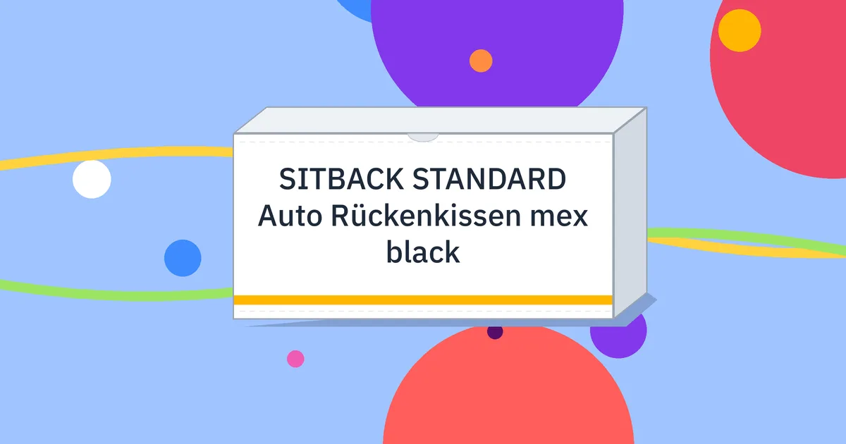 Symbolbild: Packung mit der Aufschrift SITBACK STANDARD Auto Rückenkissen mex black (PZN 16860153) – Verfügbarkeit und Bezug in Apotheken in Frankfurt am Main