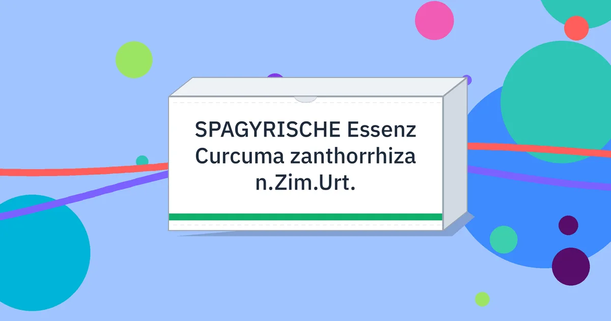 Symbolbild: Packung mit der Aufschrift SPAGYRISCHE Essenz Curcuma zanthorrhiza n.Zim.Urt. (PZN 13421950) – Verfügbarkeit und Bezug in Apotheken in Frankfurt am Main