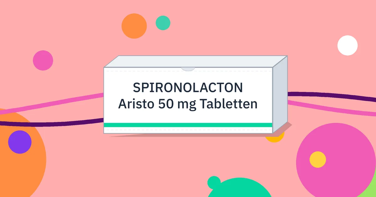 Symbolbild: Packung mit der Aufschrift SPIRONOLACTON Aristo 50 mg Tabletten (PZN 06434389) – Verfügbarkeit und Bezug in Apotheken in Frankfurt am Main