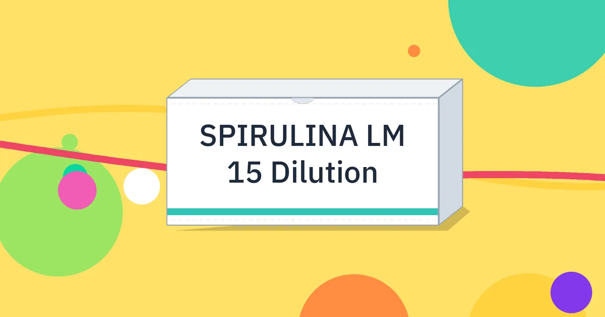 Symbolbild: Packung mit der Aufschrift SPIRULINA LM 15 Dilution (PZN 13682797) – Verfügbarkeit und Bezug in Apotheken in Frankfurt am Main