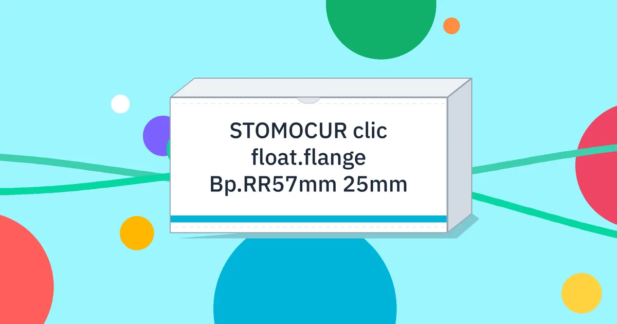 Symbolbild: Packung mit der Aufschrift STOMOCUR clic float.flange Bp.RR57mm 25mm (PZN 03030409) – Verfügbarkeit und Bezug in Apotheken in Frankfurt am Main