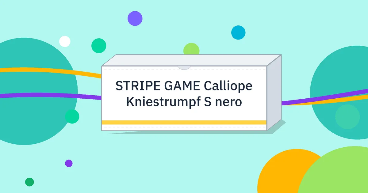 Symbolbild: Packung mit der Aufschrift STRIPE GAME Calliope Kniestrumpf S nero (PZN 20720593) – Verfügbarkeit und Bezug in Apotheken in Frankfurt am Main