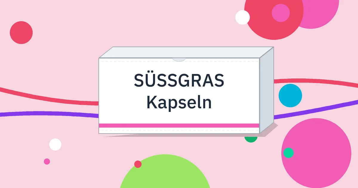 Symbolbild: Packung mit der Aufschrift SÜSSGRAS Kapseln (PZN 04514799) – Verfügbarkeit und Bezug in Apotheken in Frankfurt am Main