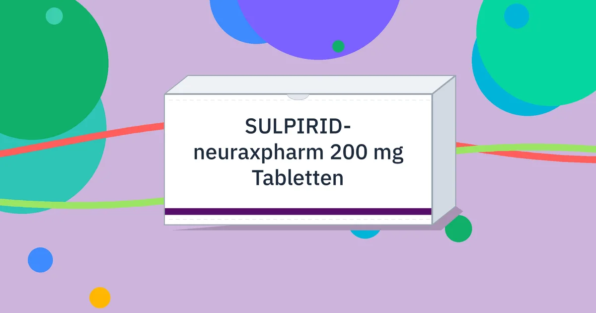 Symbolbild: Packung mit der Aufschrift SULPIRID-neuraxpharm 200 mg Tabletten (PZN 08782232) – Verfügbarkeit und Bezug in Apotheken in Frankfurt am Main