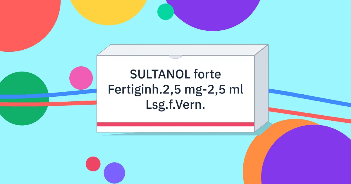 Symbolbild: Packung mit der Aufschrift SULTANOL forte Fertiginh.2,5 mg-2,5 ml Lsg.f.Vern. (PZN 16015989) – Verfügbarkeit und Bezug in Apotheken in Frankfurt am Main