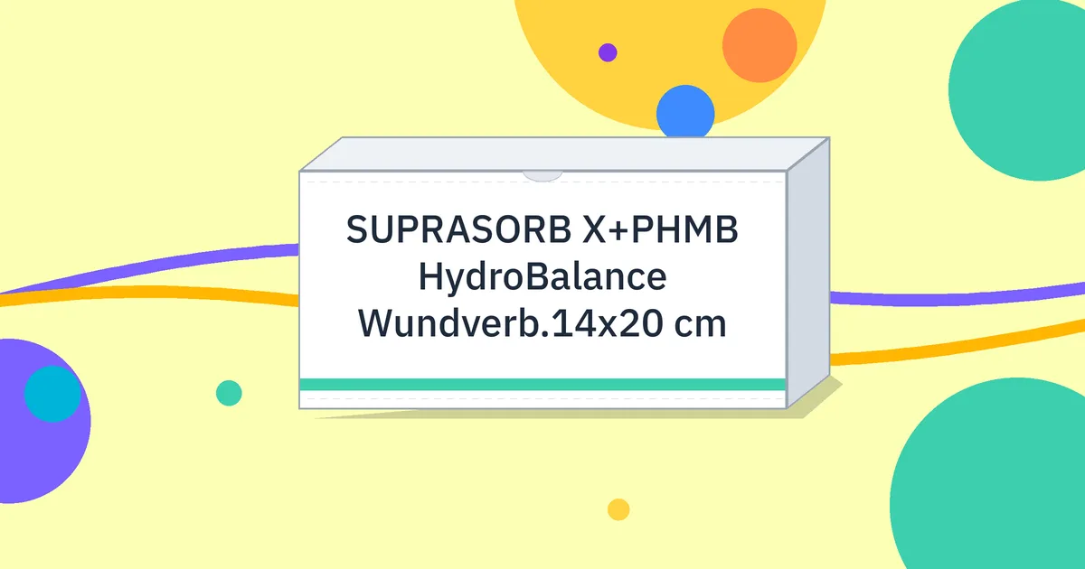 Symbolbild: Packung mit der Aufschrift SUPRASORB X+PHMB HydroBalance Wundverb.14x20 cm (PZN 13345870) – Verfügbarkeit und Bezug in Apotheken in Frankfurt am Main