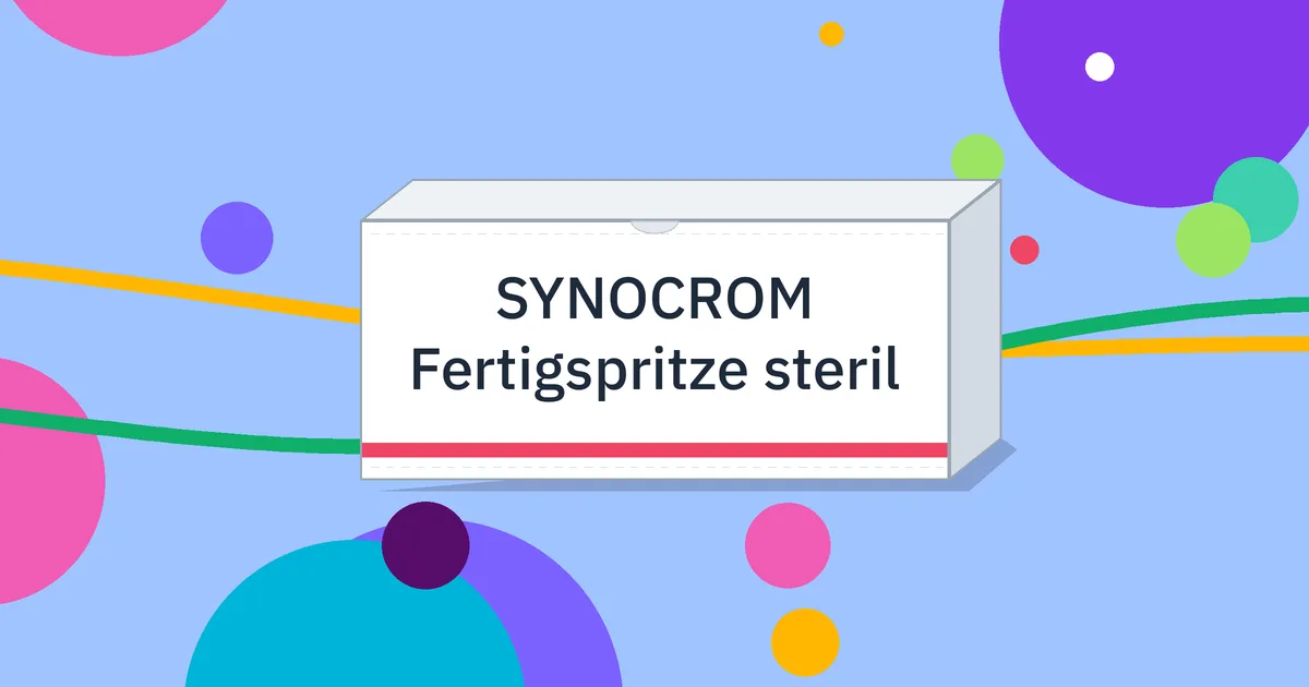 Symbolbild: Packung mit der Aufschrift SYNOCROM Fertigspritze steril (PZN 06445921) – Verfügbarkeit und Bezug in Apotheken in Frankfurt am Main