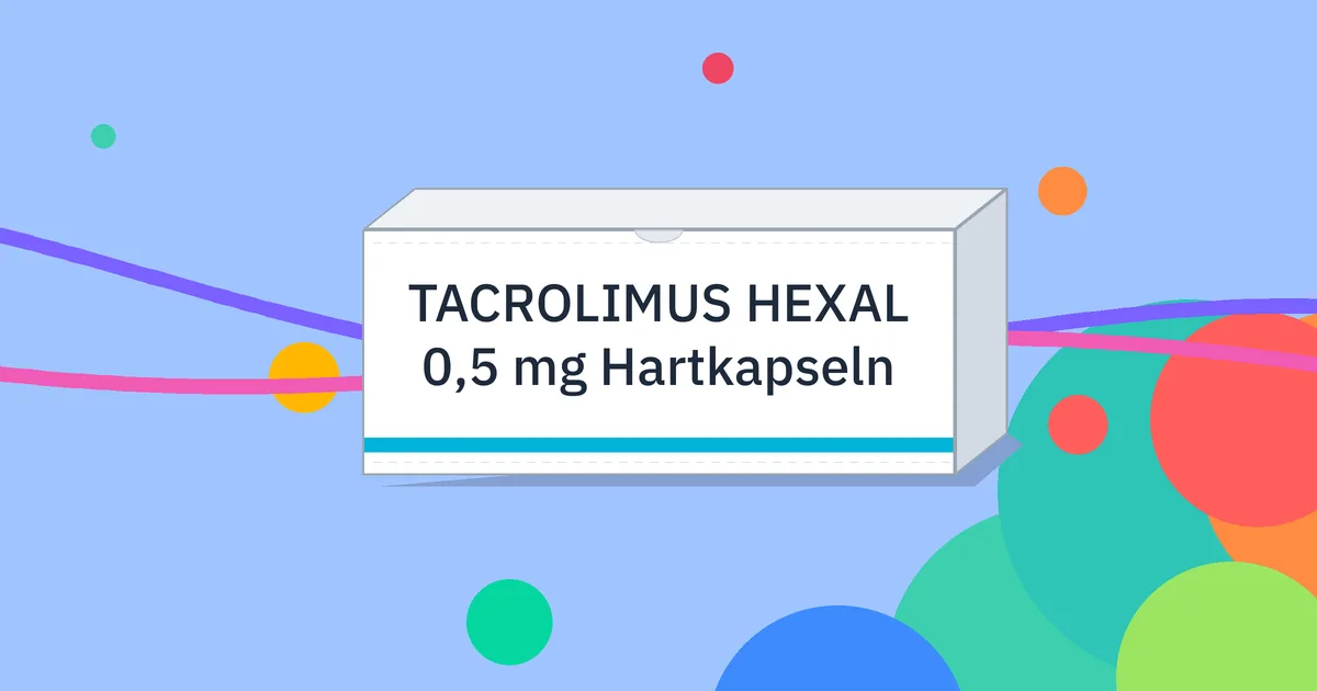 Symbolbild: Packung mit der Aufschrift TACROLIMUS HEXAL 0,5 mg Hartkapseln (PZN 00327362) – Verfügbarkeit und Bezug in Apotheken in Frankfurt am Main