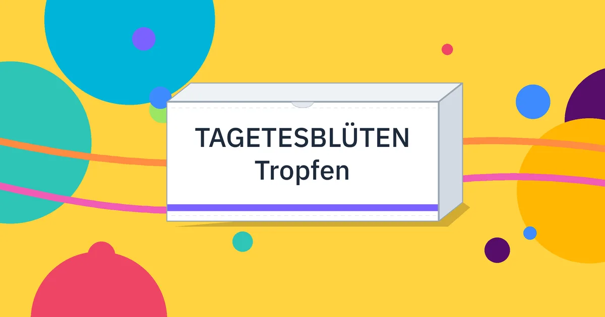 Symbolbild: Packung mit der Aufschrift TAGETESBLÜTEN Tropfen (PZN 18046445) – Verfügbarkeit und Bezug in Apotheken in Frankfurt am Main