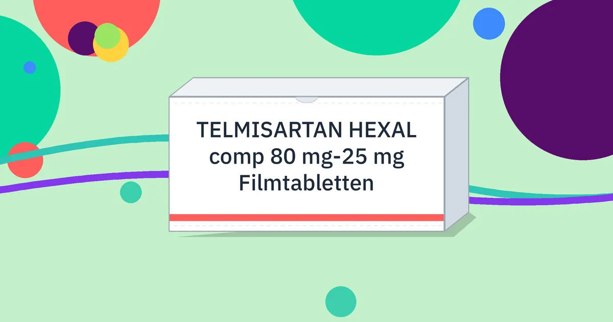 Symbolbild: Packung mit der Aufschrift TELMISARTAN HEXAL comp 80 mg-25 mg Filmtabletten (PZN 10298147) – Verfügbarkeit und Bezug in Apotheken in Frankfurt am Main