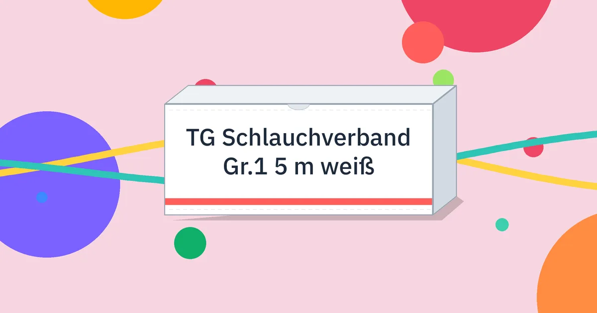 Symbolbild: Packung mit der Aufschrift TG Schlauchverband Gr.1 5 m weiß (PZN 01020157) – Verfügbarkeit und Bezug in Apotheken in Frankfurt am Main