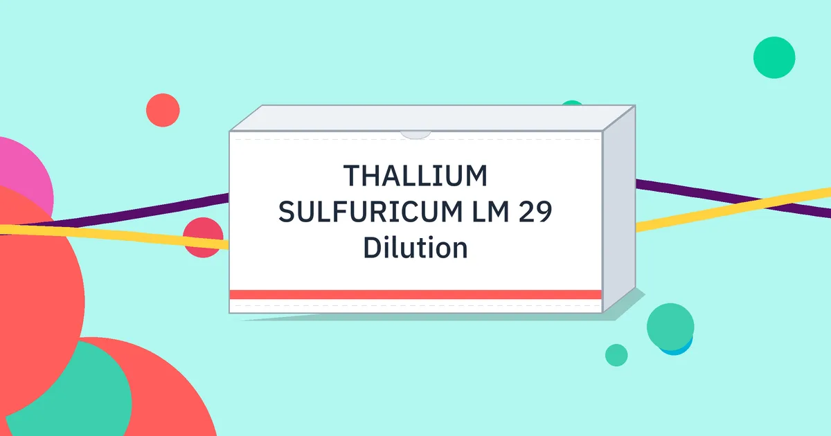 Symbolbild: Packung mit der Aufschrift THALLIUM SULFURICUM LM 29 Dilution (PZN 13219042) – Verfügbarkeit und Bezug in Apotheken in Frankfurt am Main