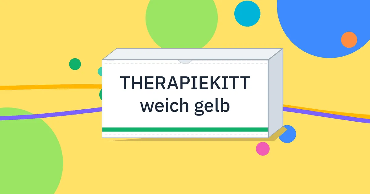 Symbolbild: Packung mit der Aufschrift THERAPIEKITT weich gelb (PZN 14305192) – Verfügbarkeit und Bezug in Apotheken in Frankfurt am Main