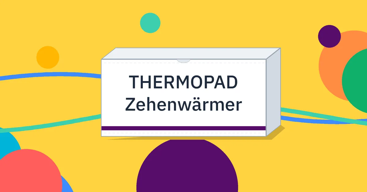 Symbolbild: Packung mit der Aufschrift THERMOPAD Zehenwärmer (PZN 09527720) – Verfügbarkeit und Bezug in Apotheken in Frankfurt am Main