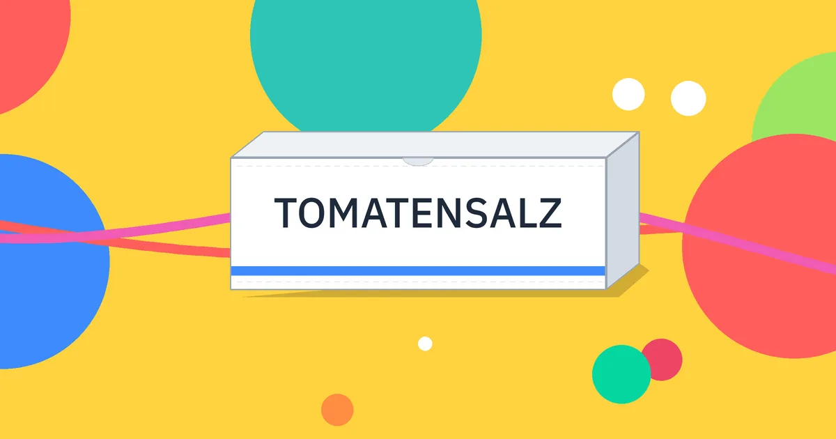 Symbolbild: Packung mit der Aufschrift TOMATENSALZ (PZN 09680019) – Verfügbarkeit und Bezug in Apotheken in Frankfurt am Main