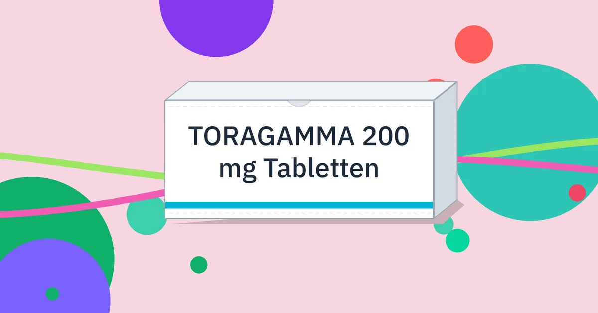 Symbolbild: Packung mit der Aufschrift TORAGAMMA 200 mg Tabletten (PZN 03182467) – Verfügbarkeit und Bezug in Apotheken in Frankfurt am Main