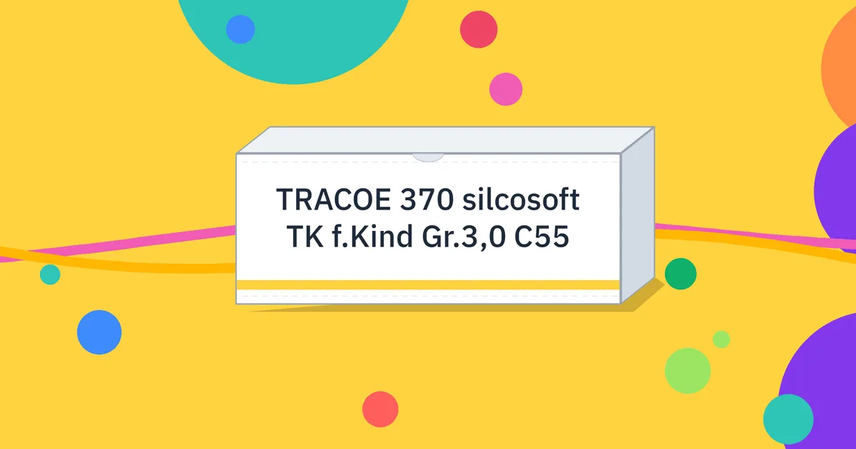 Symbolbild: Packung mit der Aufschrift TRACOE 370 silcosoft TK f.Kind Gr.3,0 C55 (PZN 14314222) – Verfügbarkeit und Bezug in Apotheken in Frankfurt am Main