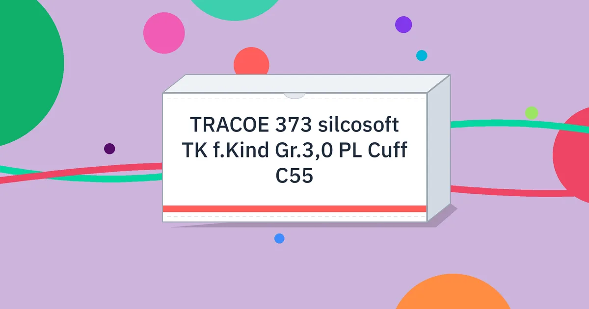 Symbolbild: Packung mit der Aufschrift TRACOE 373 silcosoft TK f.Kind Gr.3,0 PL Cuff C55 (PZN 14316971) – Verfügbarkeit und Bezug in Apotheken in Frankfurt am Main