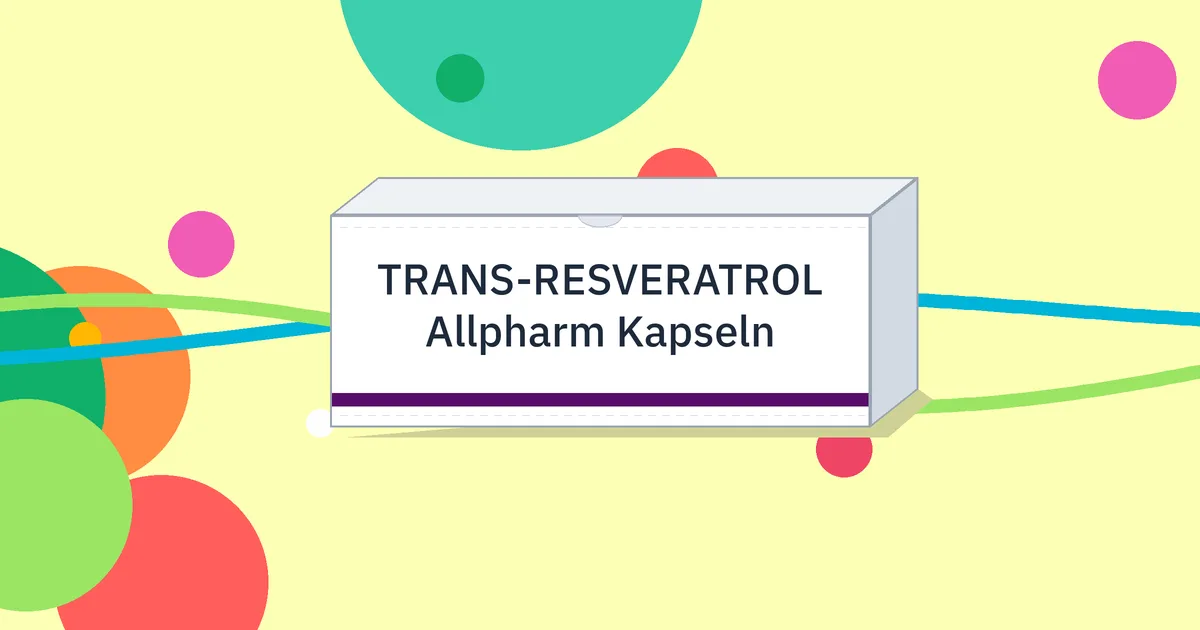 Symbolbild: Packung mit der Aufschrift TRANS-RESVERATROL Allpharm Kapseln (PZN 11369501) – Verfügbarkeit und Bezug in Apotheken in Frankfurt am Main