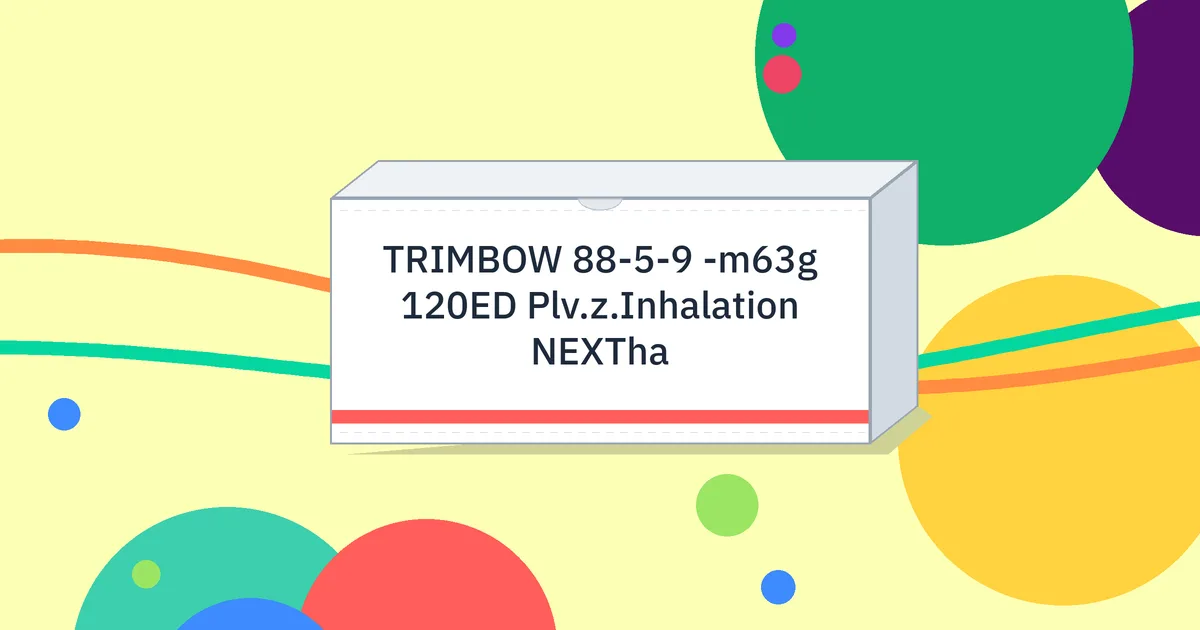 Symbolbild: Packung mit der Aufschrift TRIMBOW 88-5-9 -m63g 120ED Plv.z.Inhalation NEXTha (PZN 18905954) – Verfügbarkeit und Bezug in Apotheken in Frankfurt am Main