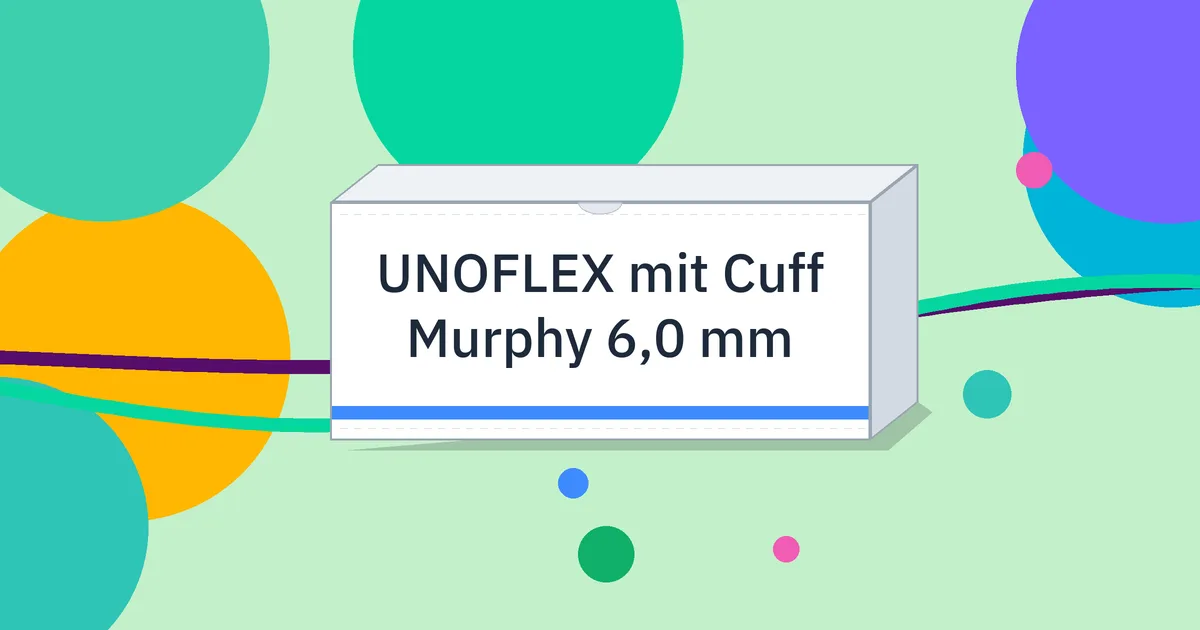 Symbolbild: Packung mit der Aufschrift UNOFLEX mit Cuff Murphy 6,0 mm (PZN 18159451) – Verfügbarkeit und Bezug in Apotheken in Frankfurt am Main