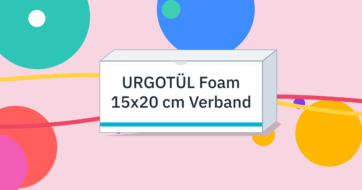 Symbolbild: Packung mit der Aufschrift URGOTÜL Foam 15x20 cm Verband (PZN 10261776) – Verfügbarkeit und Bezug in Apotheken in Frankfurt am Main