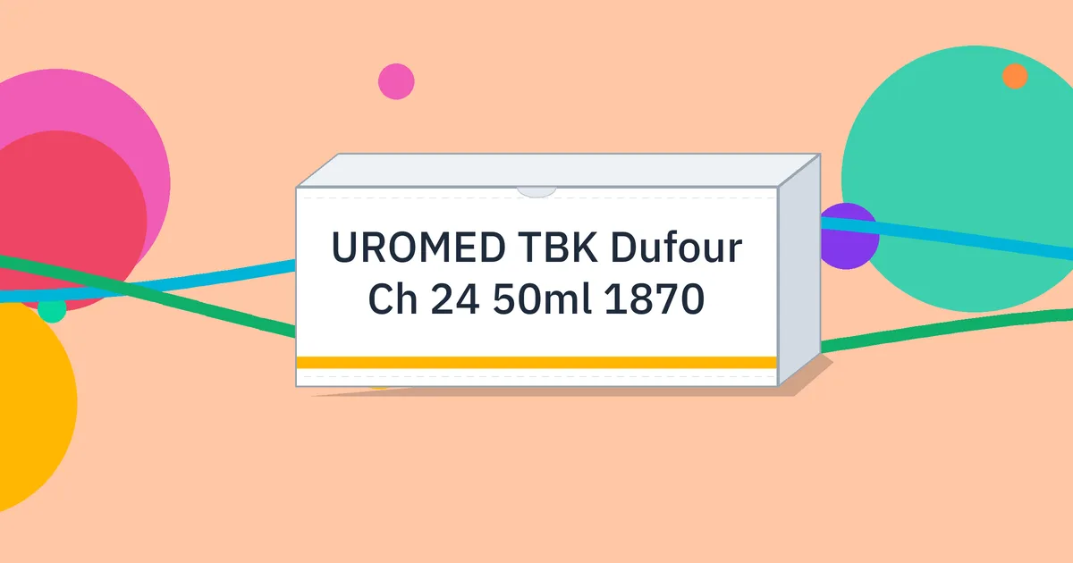 Symbolbild: Packung mit der Aufschrift UROMED TBK Dufour Ch 24 50ml 1870 (PZN 04672802) – Verfügbarkeit und Bezug in Apotheken in Frankfurt am Main