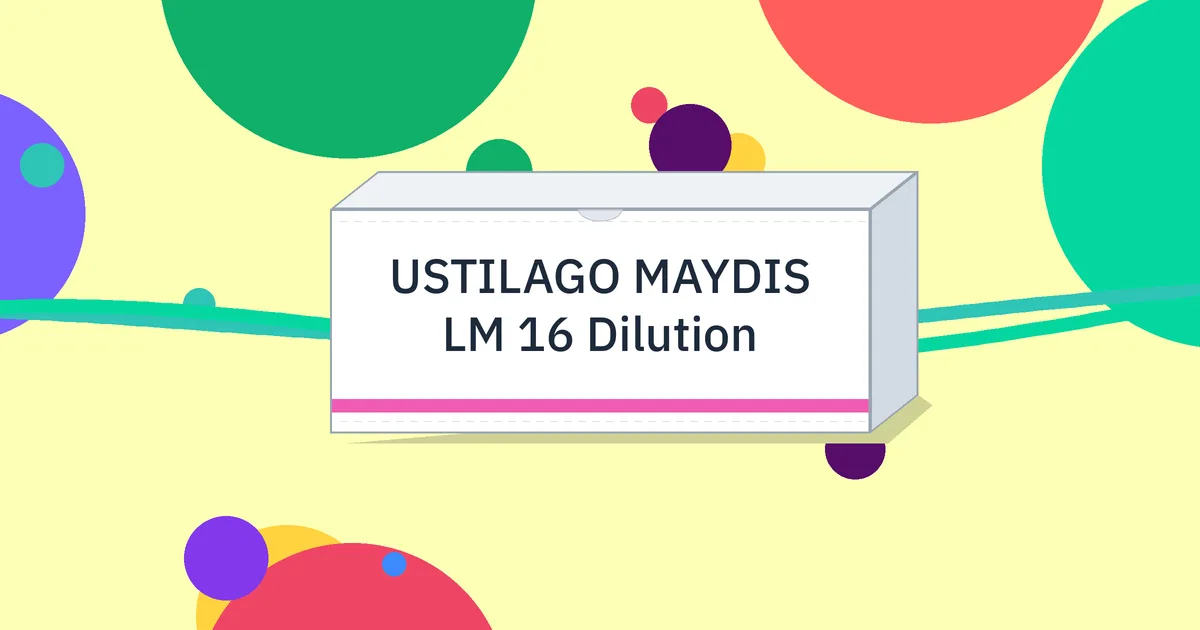 Symbolbild: Packung mit der Aufschrift USTILAGO MAYDIS LM 16 Dilution (PZN 13258119) – Verfügbarkeit und Bezug in Apotheken in Frankfurt am Main