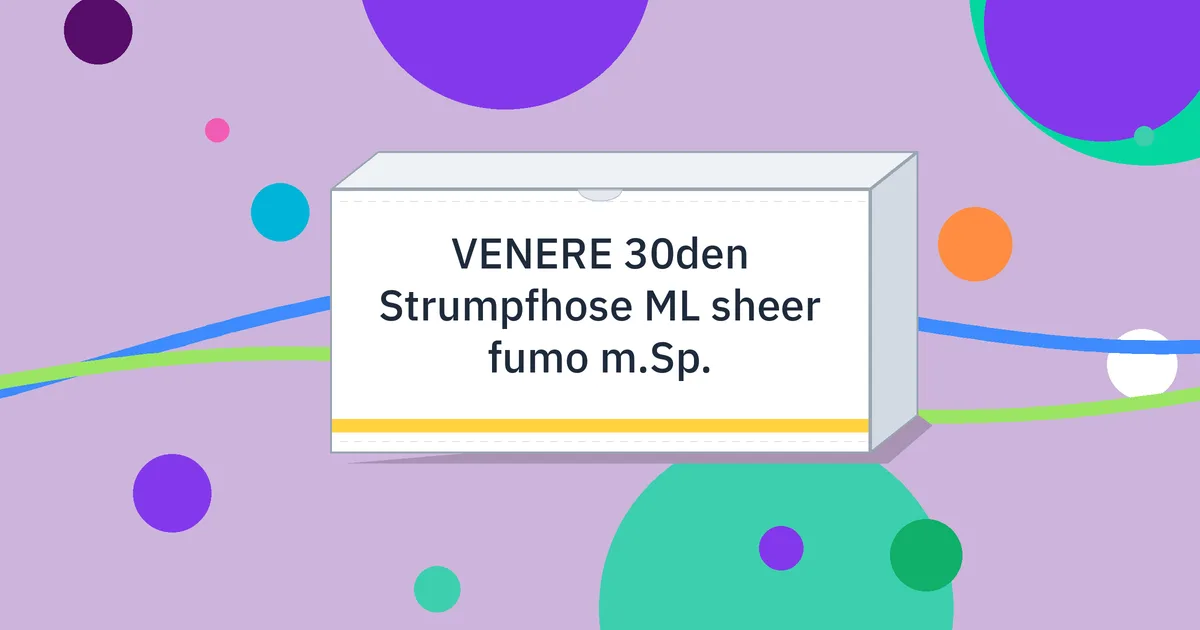 Symbolbild: Packung mit der Aufschrift VENERE 30den Strumpfhose ML sheer fumo m.Sp. (PZN 16171933) – Verfügbarkeit und Bezug in Apotheken in Frankfurt am Main