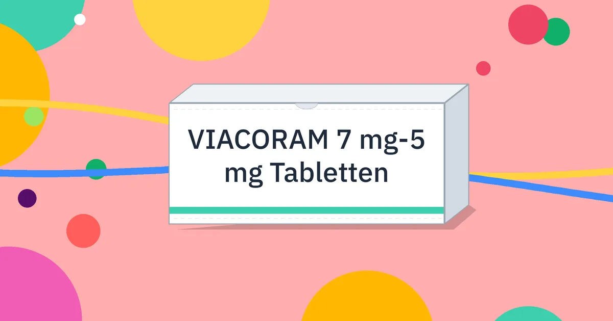 Symbolbild: Packung mit der Aufschrift VIACORAM 7 mg-5 mg Tabletten (PZN 15378299) – Verfügbarkeit und Bezug in Apotheken in Frankfurt am Main