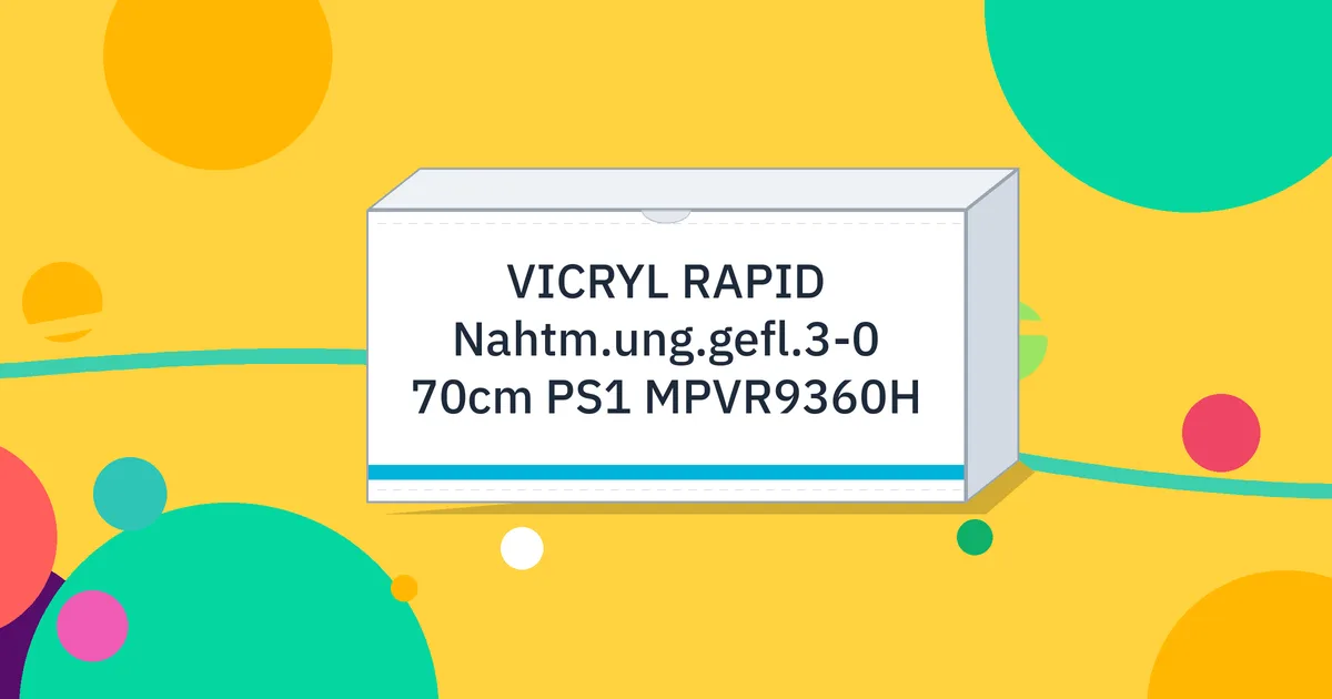 Symbolbild: Packung mit der Aufschrift VICRYL RAPID Nahtm.ung.gefl.3-0 70cm PS1 MPVR9360H (PZN 20913889) – Verfügbarkeit und Bezug in Apotheken in Frankfurt am Main