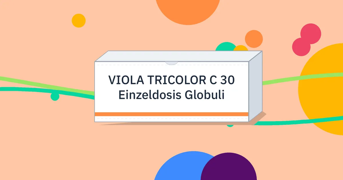 Symbolbild: Packung mit der Aufschrift VIOLA TRICOLOR C 30 Einzeldosis Globuli (PZN 02695325) – Verfügbarkeit und Bezug in Apotheken in Frankfurt am Main