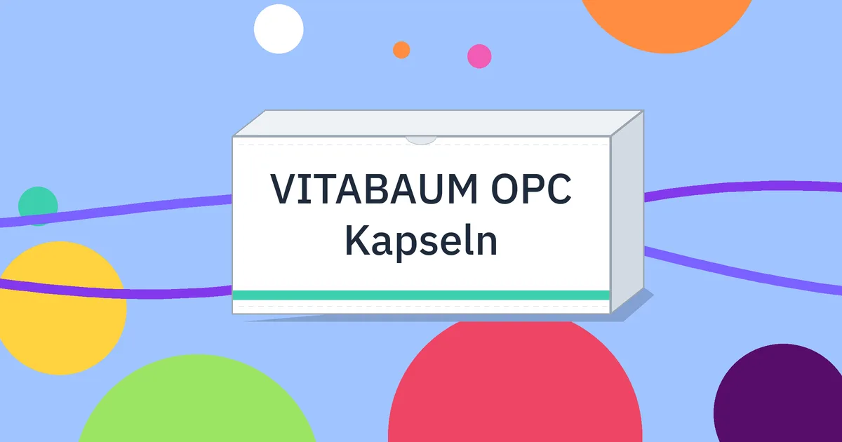 Symbolbild: Packung mit der Aufschrift VITABAUM OPC Kapseln (PZN 16779215) – Verfügbarkeit und Bezug in Apotheken in Frankfurt am Main