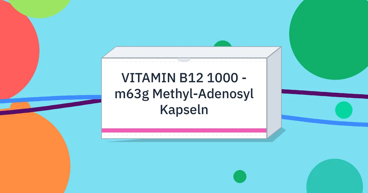 Symbolbild: Packung mit der Aufschrift VITAMIN B12 1000 -m63g Methyl-Adenosyl Kapseln (PZN 17965902) – Verfügbarkeit und Bezug in Apotheken in Frankfurt am Main